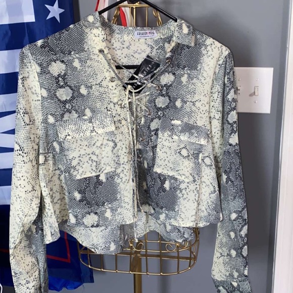 Fashion Nova | Tops | Fashion Nova Snake Skin Crop Top | Poshmark